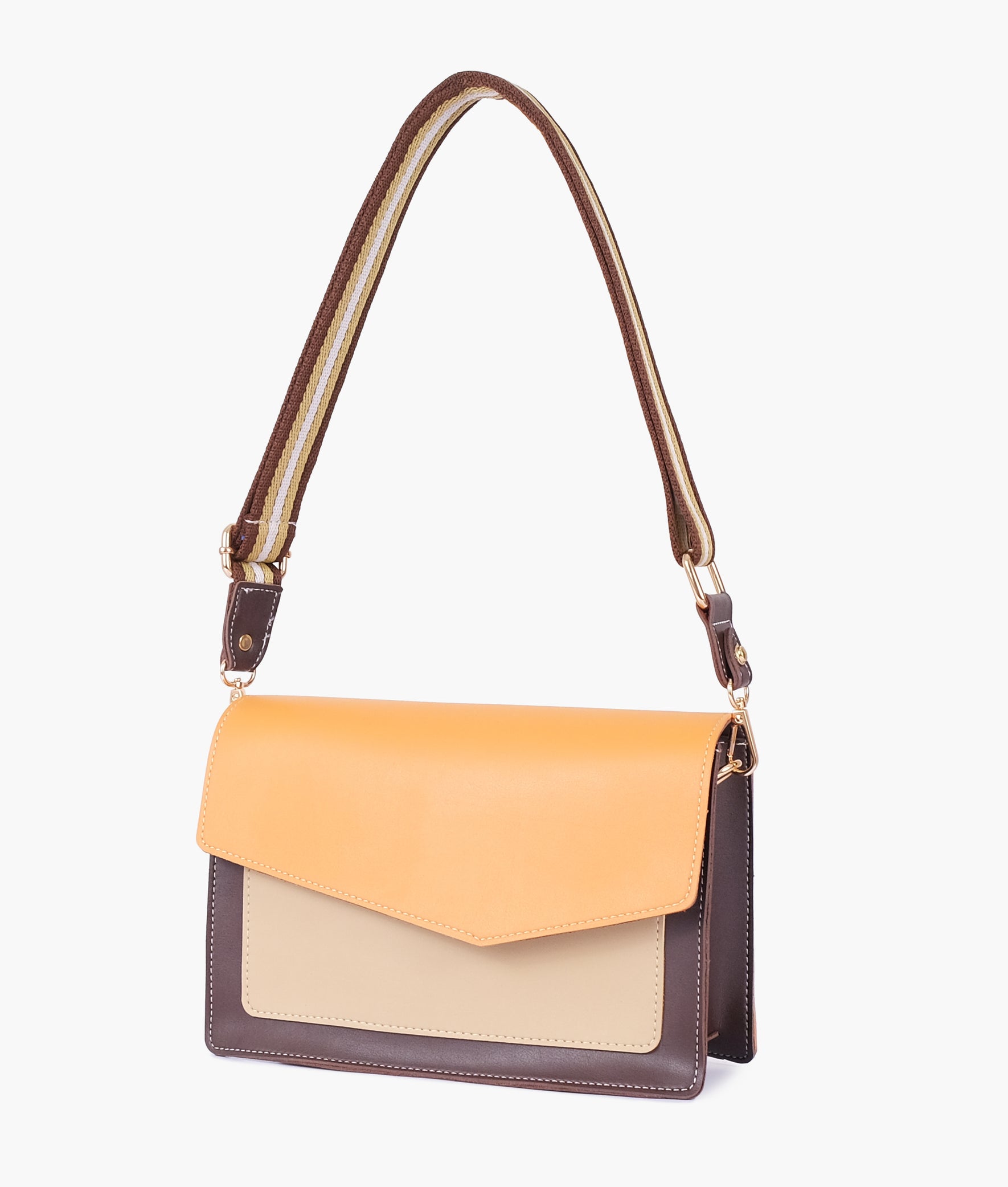 Mustard half flap cross-body bag – RTW Creation