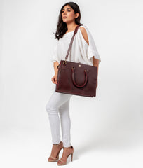 Fashionable Burgundy Laptop Bag – RTW Creation